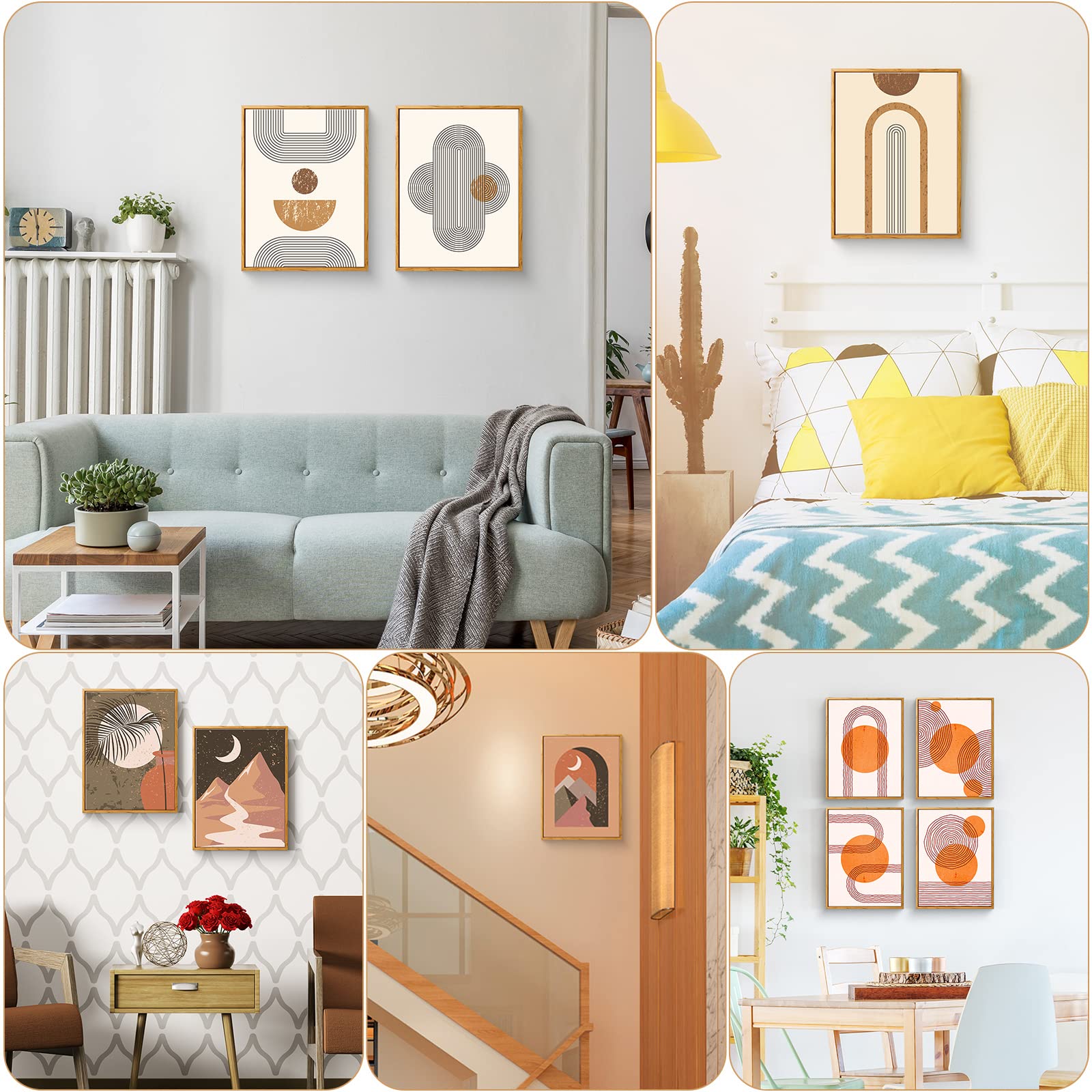 4 Pieces Floating Frame for 12 x 16 Inch Canvas Painting 0.6-0.8 Deep Floater Frame for Canvas Prints Diamond Art Frame for Wall Prints Poster Oil Paintings Paint by Numbers Gallery Frame Decor