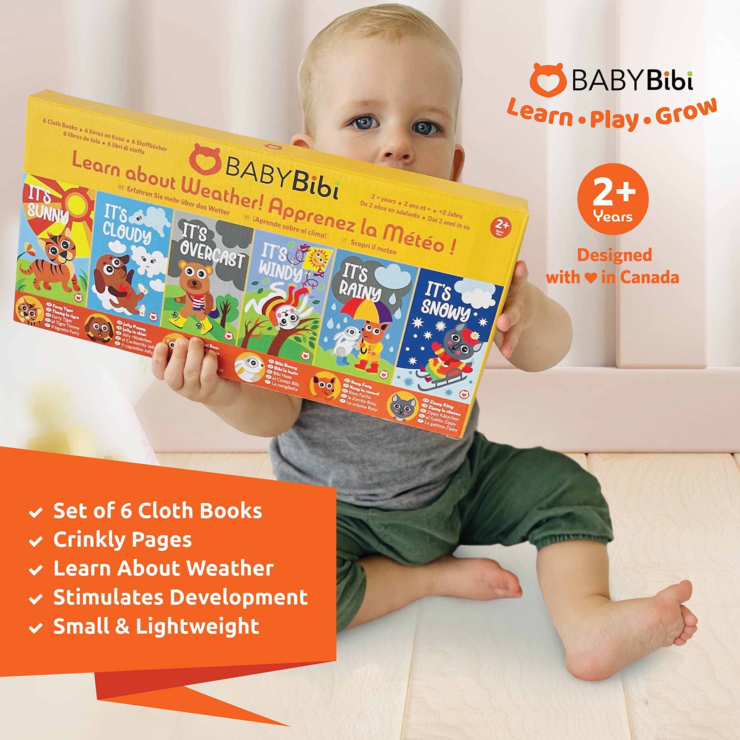 Cloth Books for Babies Weather Themed- Soft Baby Books Features Characters About Weather - Soft Baby Toys for Learning and Brain Development