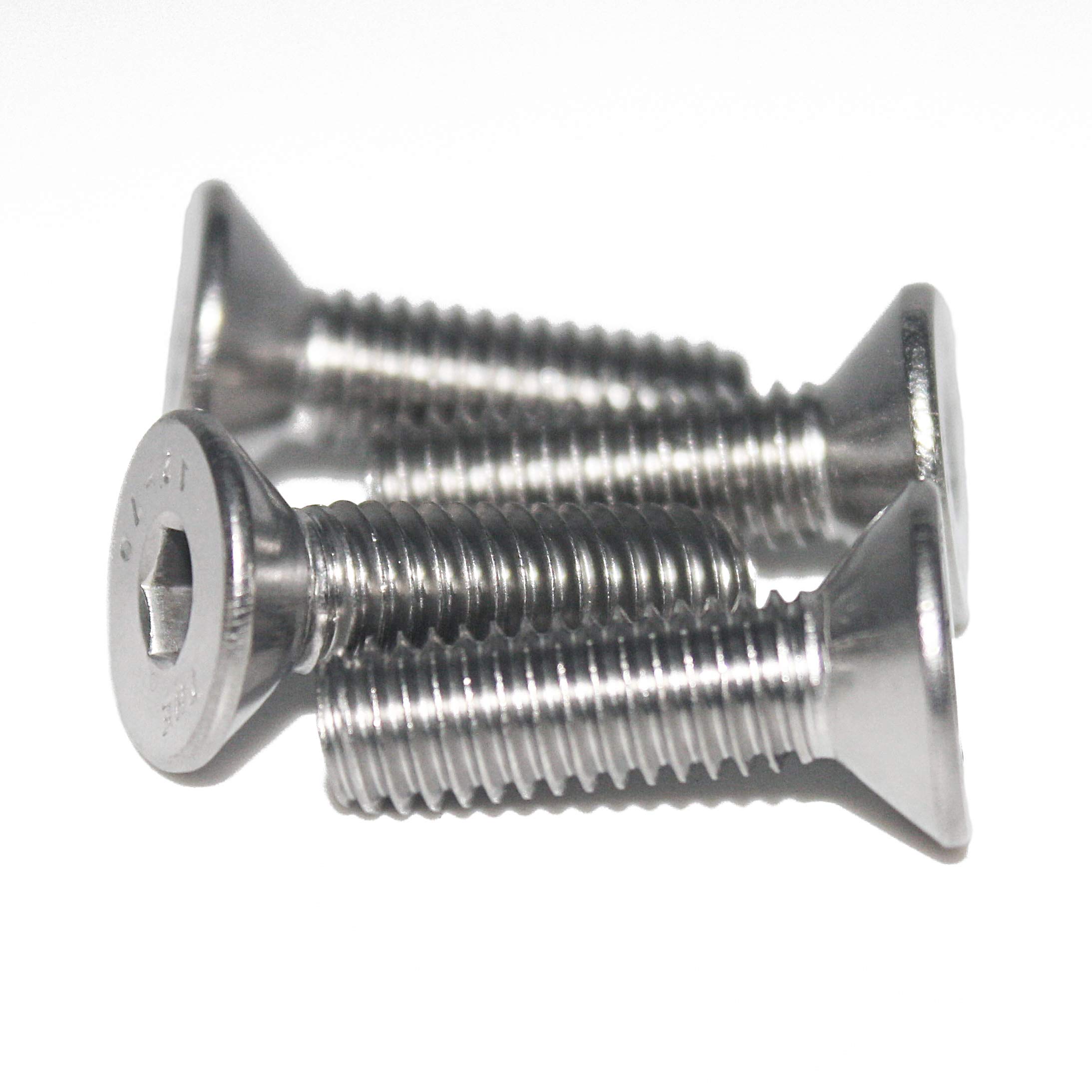 Fullerkreg 18-8 Stainless Steel Hex Drive Flat Head Screw M6 x 1 mm Thread, 16 mm Long,Packs of 25