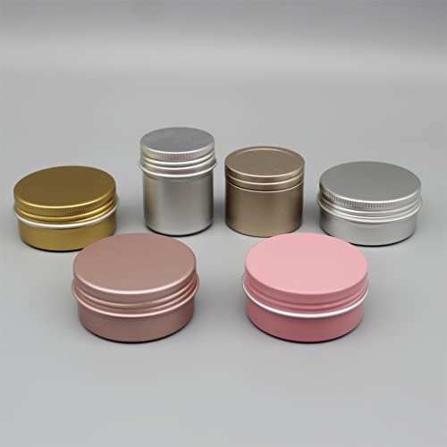 Othmro 24Pcs 1oz Metal Round Tins Aluminum Tin Cans Jar Refillable Containers 30ml Tin Cans Tin Bottle Container with Screw Lid for Salve Spices Lip Balm Tea Candies Red 50×20mm