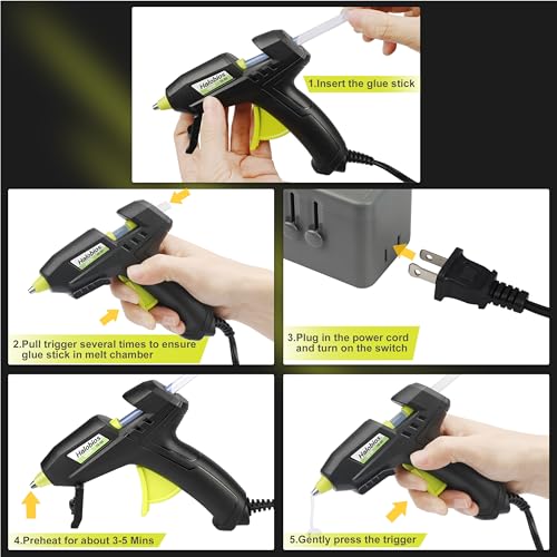 Hot Glue Gun, Halobios Glue Gun and Sticks Set Mini Glue Gun with Hardshell Carrying Case, Hot Glue Gun for School Office Crafts DIY Arts Quick Home Repairs