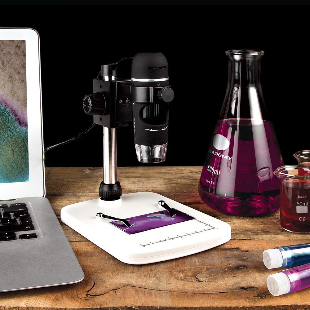 Veho Discovery DX-2 USB Digital Microscope | 5 Mega Pixels | x300 Magnification | Photo/Video Capture & Recording | Up to 2592 x 1944 Resolution | 8 LED's | Adjustable Stand (VMS-007-DX2)