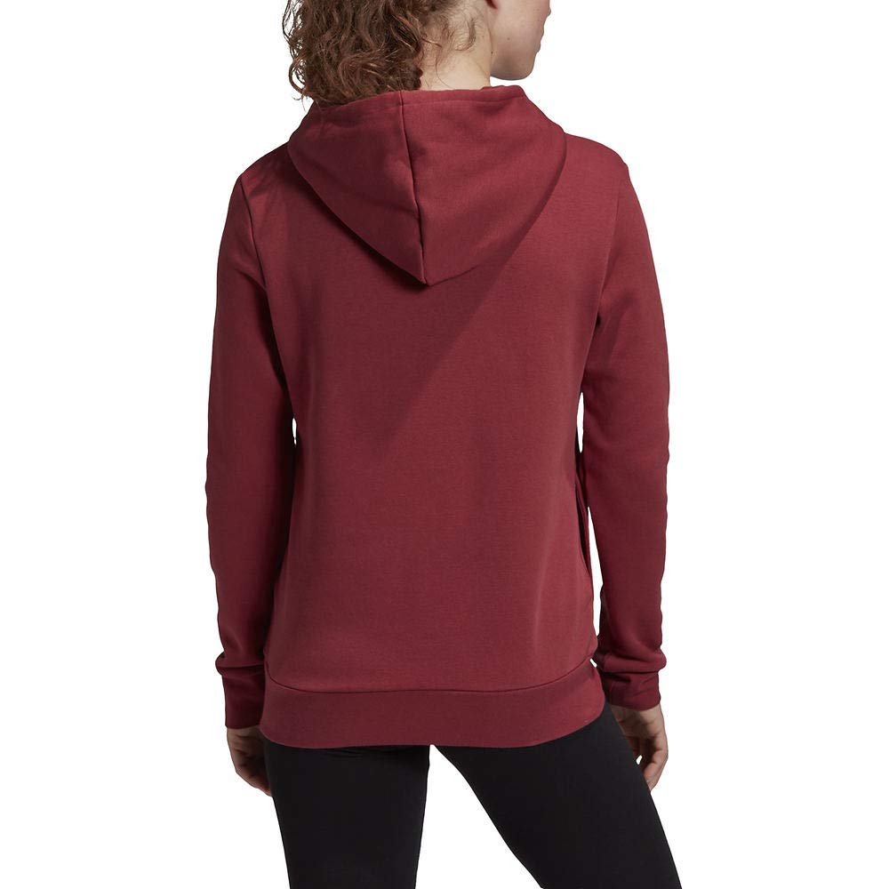 adidas Female Essentials Linear Overhead Fleece Hoodie,Legacy Red/White,1X