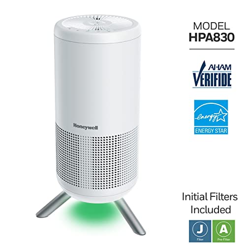 Honeywell Designer UltraQuiet Technology HEPA Air Purifier Tower, Medium-Large Room (190 sq ft) White β Features Intelligent Auto Mode - Wildfire, Smoke and Airborne Allergen Air Purifier, HPA830