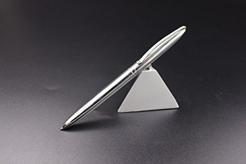JASON YUEN Magnetic Floating Pen - Bright chrome ballpoint Pen with Magnetic Base - Writing Pen With Magnet Holder fit for Office Gift items (Triangle base)