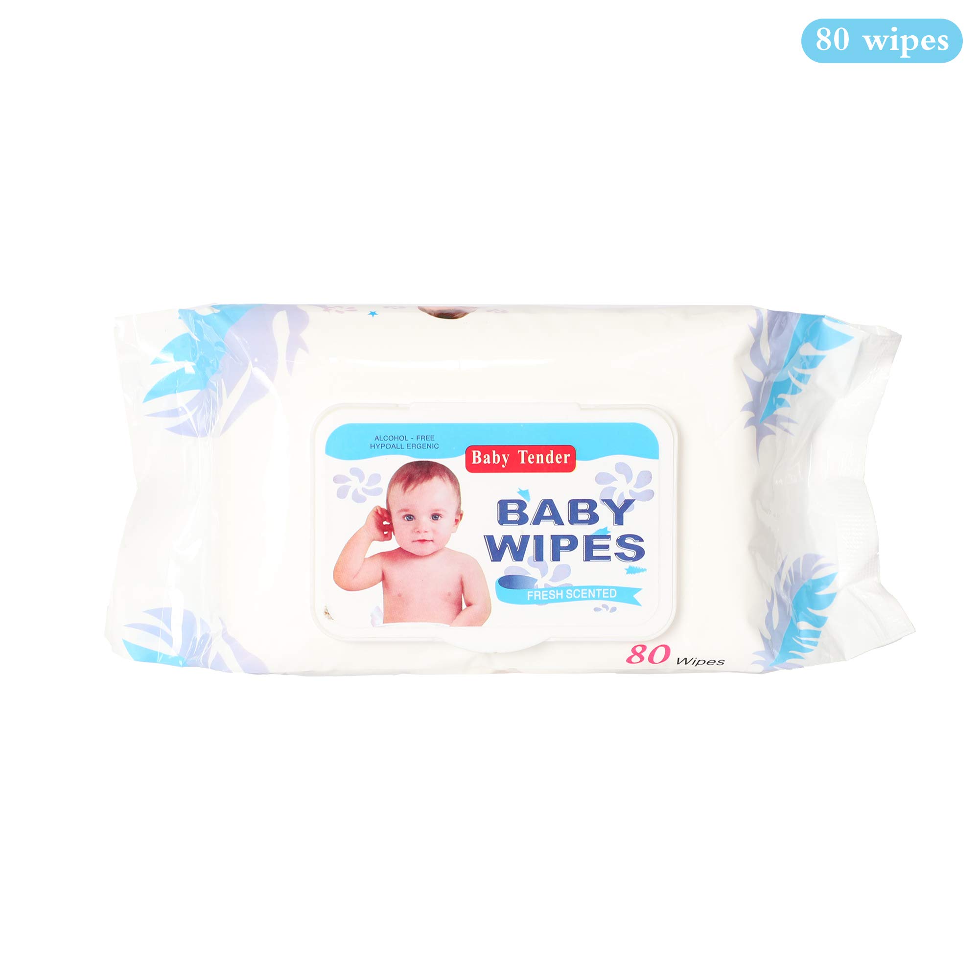 Koreyosh Baby Wipes Baby Wet Tissue Soft Cleaning Wipes Natural Wet Wipes,6 Packs,480 Wipes(1pc,80 Wipes)