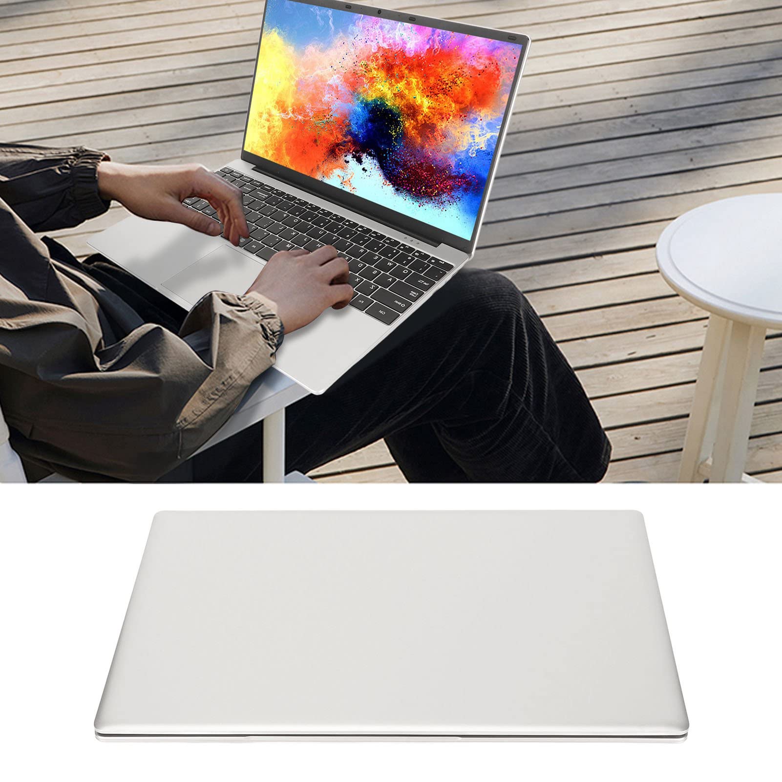 Acogedor 15.6in Ultra Slim Laptop, Windows11, IPS 1920x1080 HD Screen, 16GB + 256GB, for Intel N5095, Backlit Keyboard, Fingerprint Unlock, 2.4G 5G WiFi Thin Portable Laptop Computer