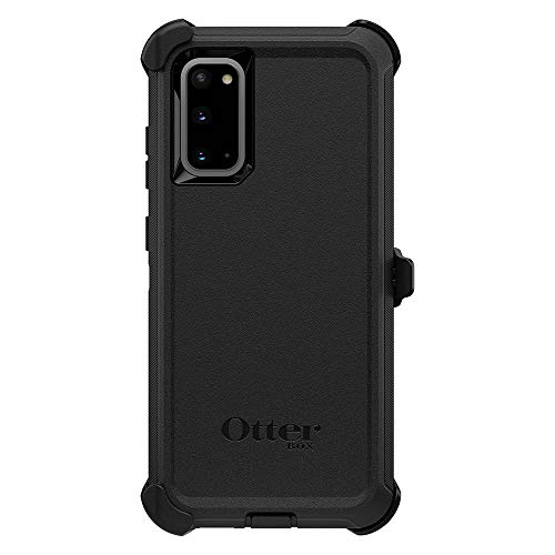OtterBox Galaxy S20/Galaxy S20 5G (NOT COMPATIBLE WITH GALAXY S20 FE) Defender Series Case - BLACK, rugged & durable, with port protection, includes holster clip kickstand