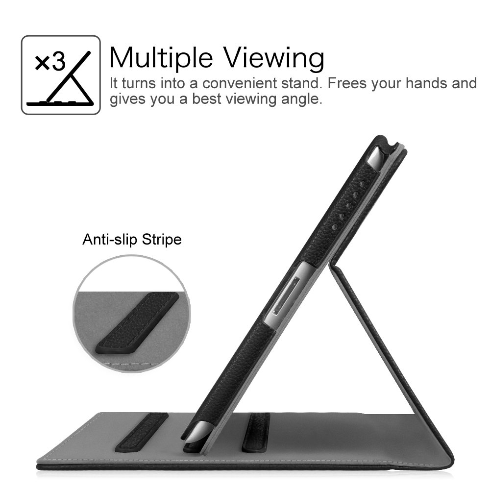 Fintie Case for iPad 4th Generation, iPad 3rd/2nd Gen (2012/2011) 9.7 Inch Tablet - [Corner Protection] Multi-Angle Viewing Smart Cover w/Pocket Auto Sleep/Wake, Black