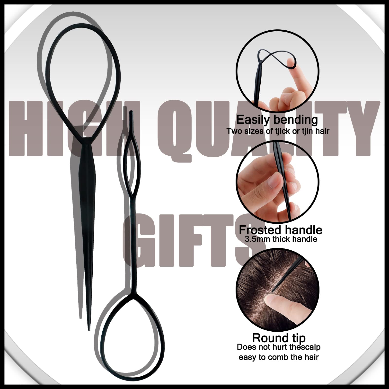 660pcsClear Elastic Hair Rubber Bands+5 rubber band knives+ a pair of hair braiding tools with a gift box (clear)…