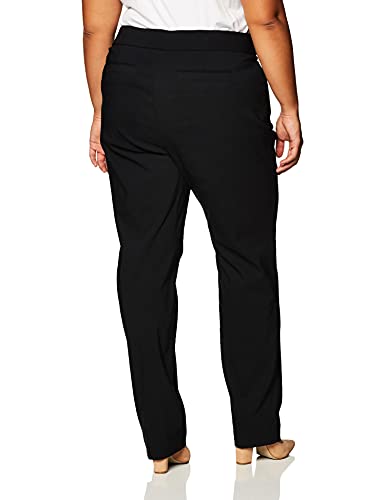 Briggs New York Womens Plus-Size Super Stretch Millennium Welt Pocket Pull-on Career Pants, Black, 16 US