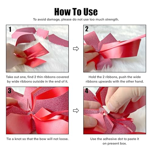 6PCS Silver Pull Bows for Gift Wrapping, 6 Inches Glitter Ribbon Pull Bow, Flower Decoration for Christmas Presents and Basket, for Holiday Package Birthday Presents Wedding Decoration (Silver)