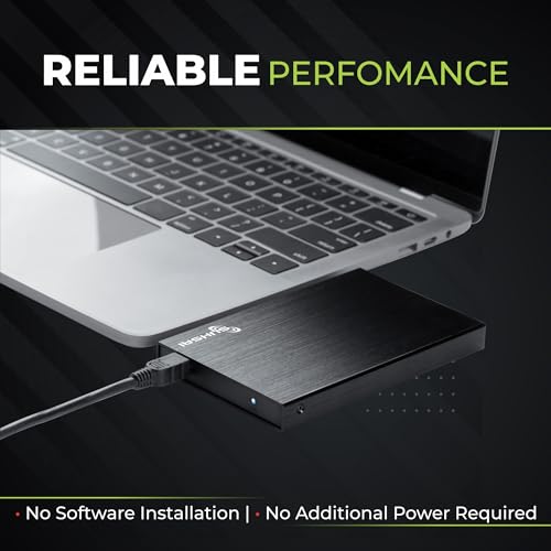 SUHSAI External Portable Hard Drive 500GB USB 2.0 HDD Storage and Backup Hard Disk Memory Expansion – Ultra Slim 2.5” Harddrive Compatible with PC, MAC, Laptop, Desktop Computer (Black)