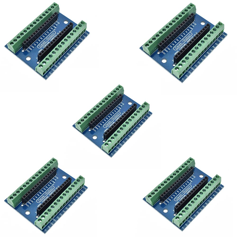 5pcs Nano Screw Terminal Adapter Shield Expansion Board Nano V3.0 AVR ATMEGA328P-AU Module for Arduino