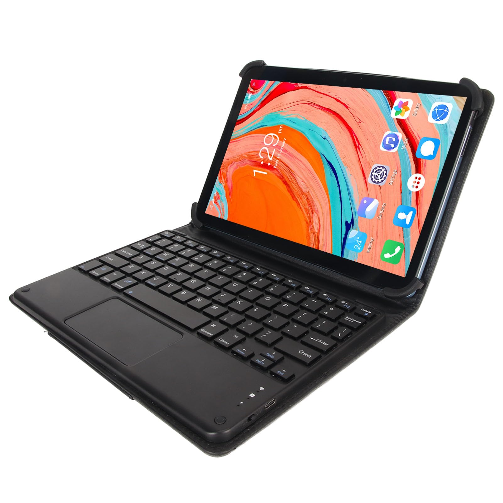 Acogedor 2 in 1 Tablet with Keyboard, 10.1inch Android Tablet Support 4G LTE Cellular, MT6755 8 Core CPU, 2.4G 5G WiFi Tablet PC, 6+128GB, Bluetooth, 8MP+16MP (US Plug)