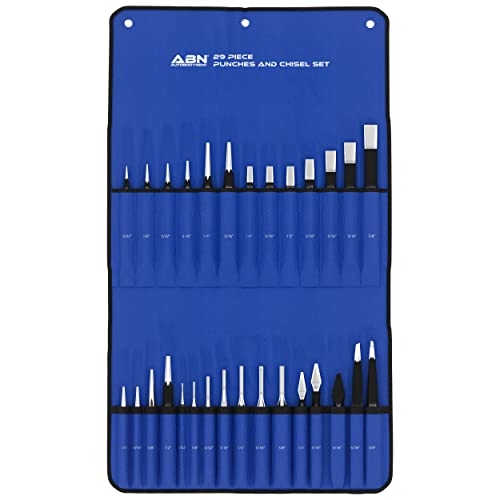 ABN Cold Chisel Set Automotive Punch Tool Kit β 29-Piece Punch Chisel Set β Pin Punch Set, Center Punch Set, & More
