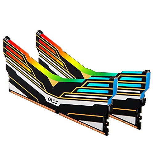 OLOy Memory DDR4 RAM 64GB (2x32GB) Warhawk Aura Sync RGB 3200 MHz CL16 1.35V 288-Pin Desktop Gaming UDIMM (MD4U323216DEDA)