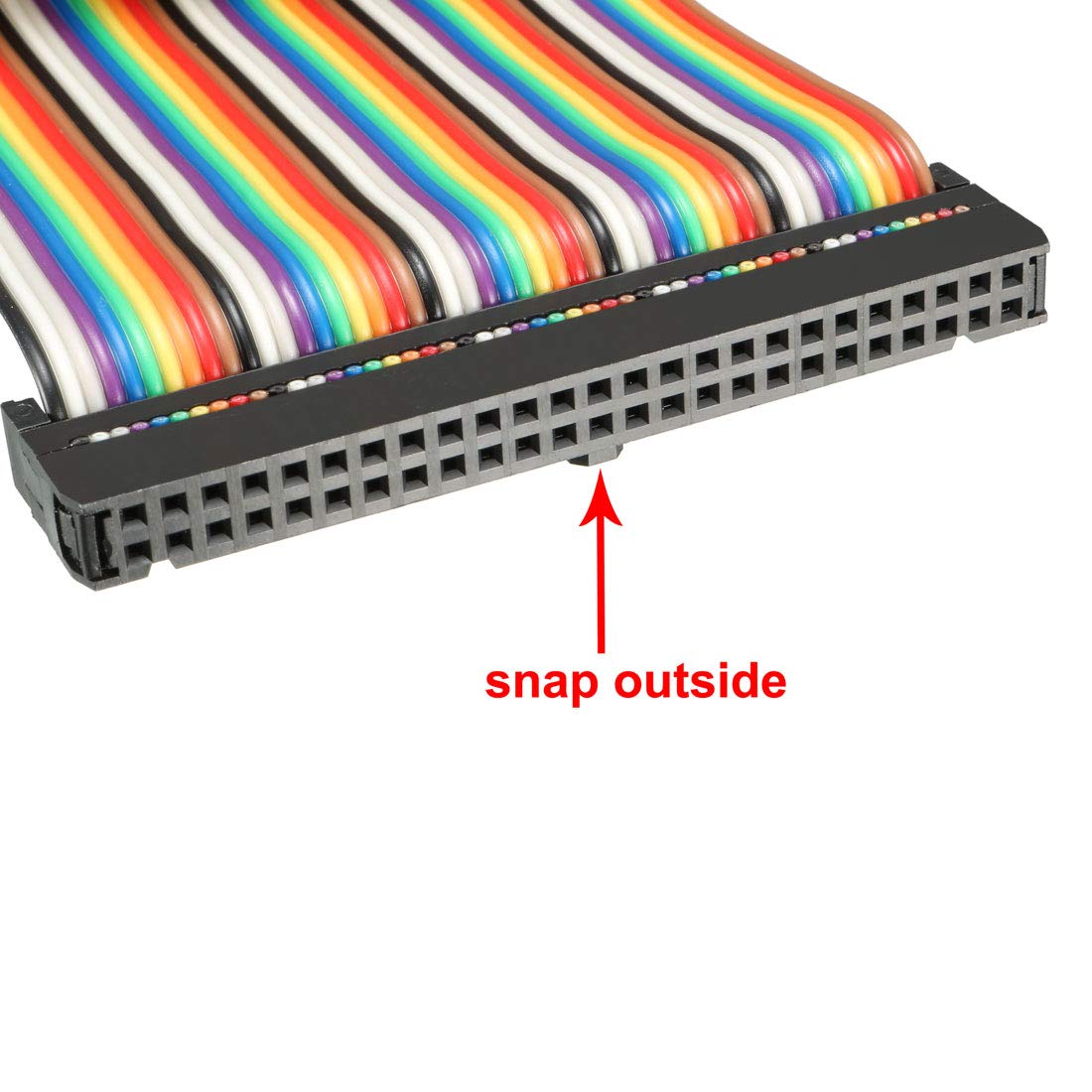uxcell IDC Rainbow Wire Flat Ribbon Cable 50 Pins 43cm Length 2.54mm Pitch Type-C