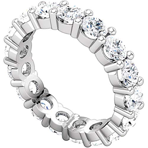 4 Carat (ctw) Platinum Round Diamond Ladies Eternity Wedding Anniversary Stackable Ring Band Ultra Premium Collection