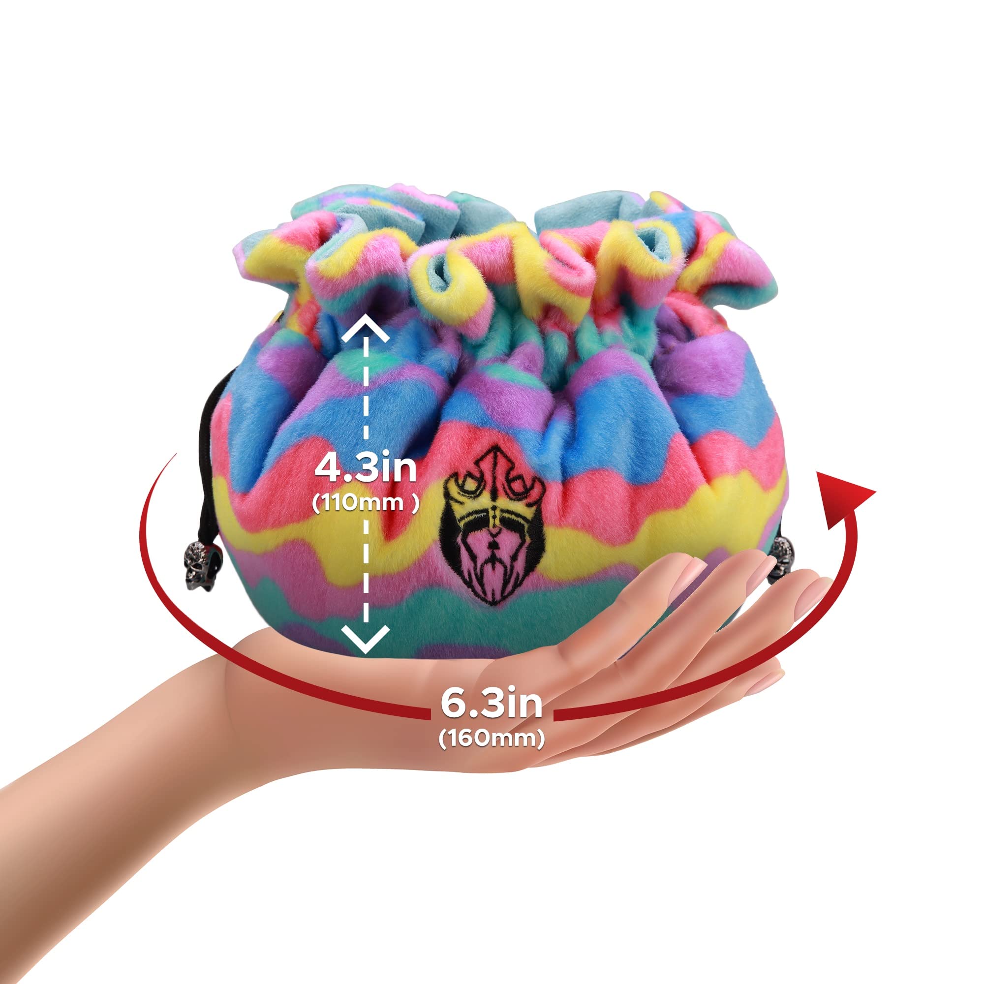 CardKingPro Immense - OCD Edition - Dice Bags with 15 Pockets - Rainbow & Blue - Capacity 200+ Dice - Great for Dice Hoarders [Patented Design]