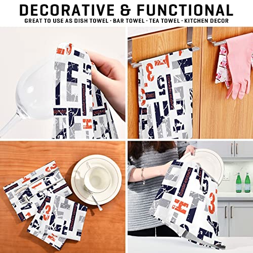 Bulletgxll Kitchen Towels Set of 1 Crackled Frosted Letters Soft Absorbent Dishcloths Reusable Dish Towels Tea Towels Cleaning Cloths for Kitchen Home