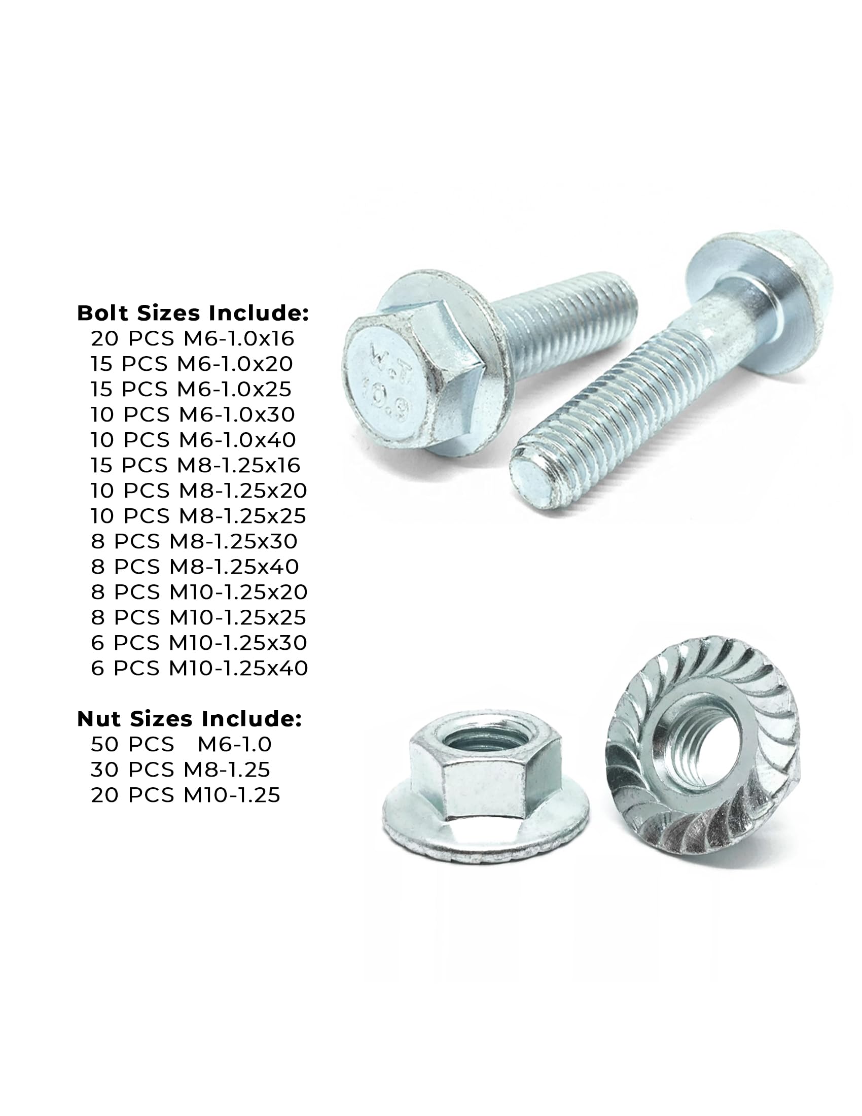Grade 10.9 JIS Hex Flange Bolts Frame Cap Screws Zinc Class M6 M8 M10 J.I.S. Assortment Kit