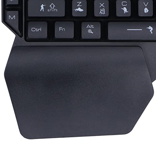 ASHATA One Handed Mechanical Gaming Keyboard, Mechanical Keyboard, One Handed Ergonomic RGB Colorful Backlit USB Wired Gaming Keyboard
