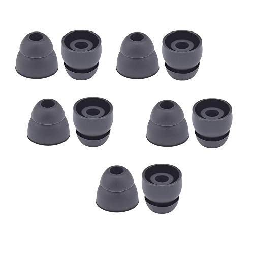 Toeasor 10pcs Double Flange Earbuds Replacement Tips Eargels Silicone Ear Tips Compatible with Beat by dr dre Powerbeats 2 Powerbeats2 Wireless Stereo Earphones