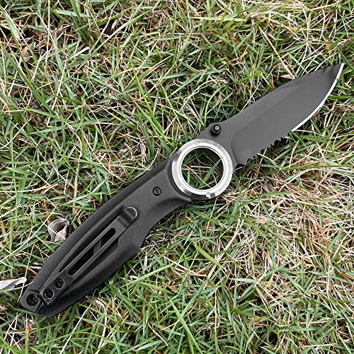 ALBATROSS Folding Pocket Knife for everyday use, 3" Blade, 4.5" Aluminum Handle, Liner Lock, Large Steel Ring Shaft, Orange Gift Box (BC)