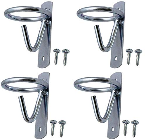 Derby Originals Heavy Duty Wall Mount Metal Bucket Hook Hangers - for Use with Horses, Livestock, Pets, Indoors/Outdoors, Garage/Automotive - Available in Lots of 1, 4, and 6