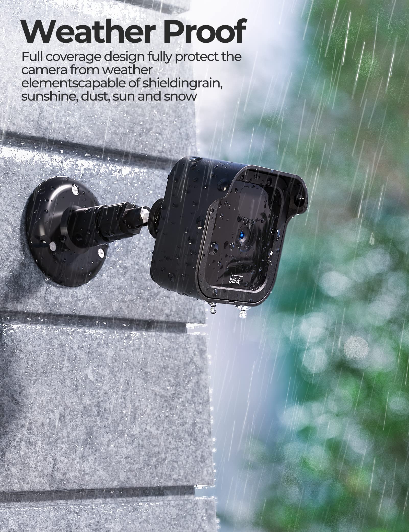 Blink XT XT2 Camera Wall Mount Bracket ,Weather Proof 360 Degree Protective Adjustable Indoor/Outdoor Mount and Cover for Blink XT XT2 Home Security Camera Anti-Sun Glare UV Protection Black(3 Pack)
