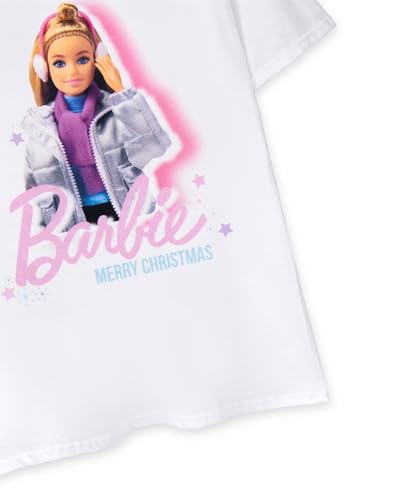 Barbie Christmas T-Shirt Womens Ladies Merry Christmas White Top