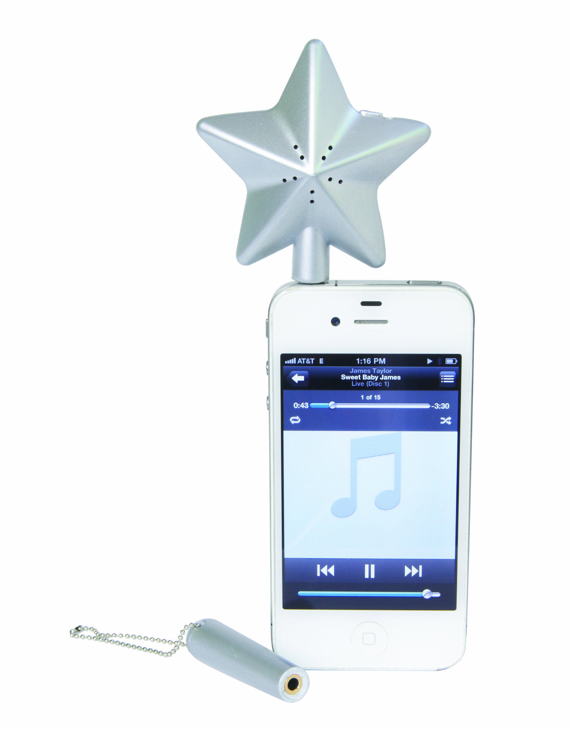 DCI 35401 Funkyfonic Magic Wand Speaker - Retail Packaging - Silver