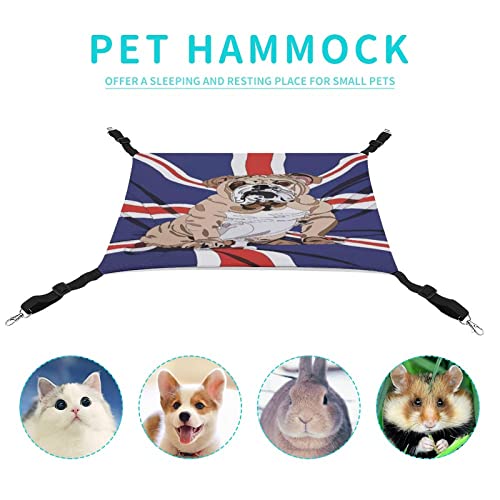 British Bulldog Pet Hammock Bed Guinea Pig Cage Hammock Small Animal Hanging Bed for Ferret, Chinchilla, Puppy and Other Small Animals
