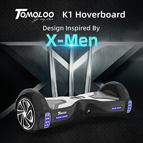 TOMOLOO Hoverboard, 6.5" Two-Wheel Self Balancing Scooters with LED Rhythm Lights and Bluetooth Speaker for Beginners(Children and Adults)
