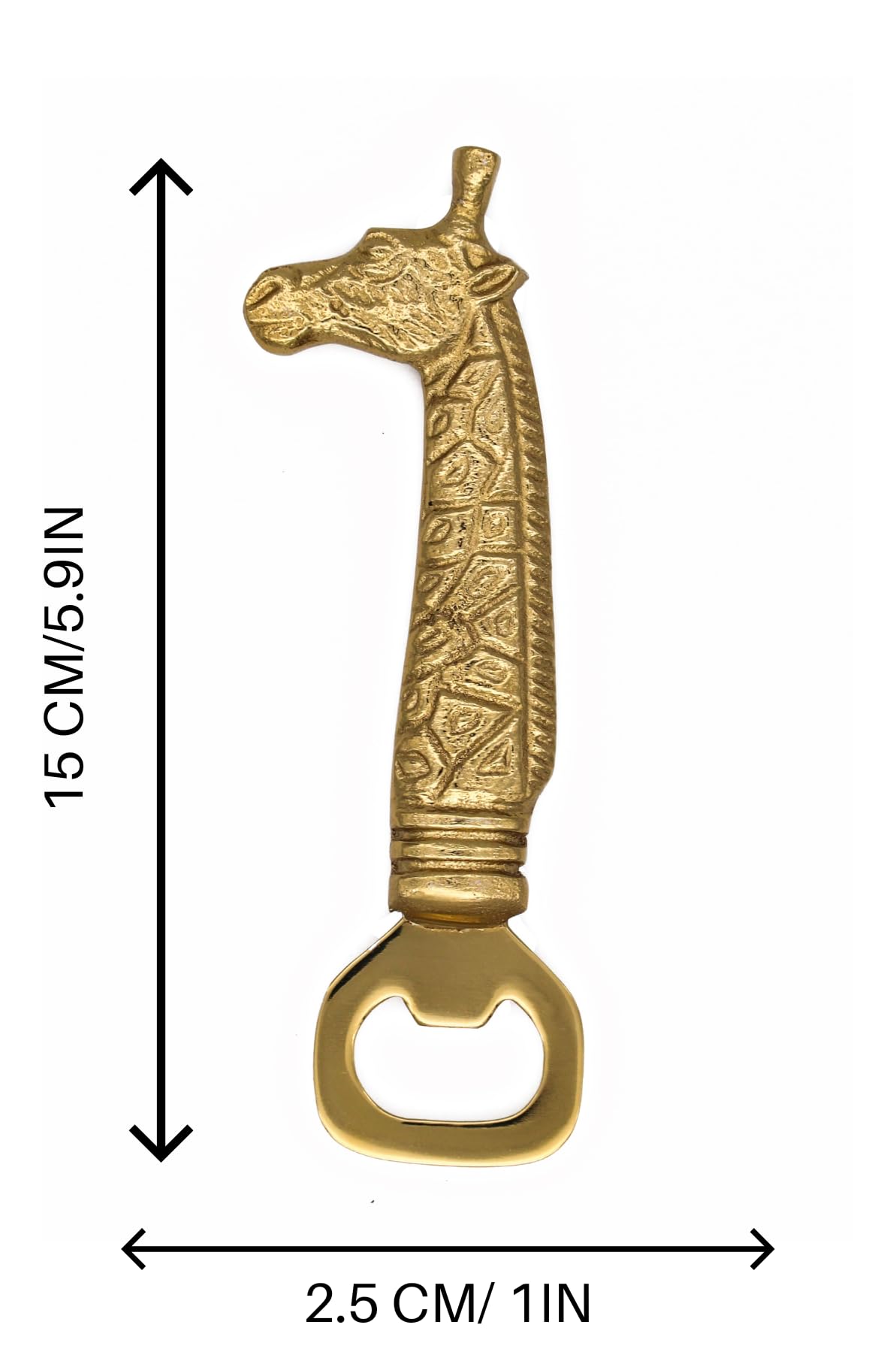 Alchemade Brass Giraffe Bottle Opener - Unique Shaped Metal Opener For Beer Or Any Sealed Bottle In A Modern, Contemporary And Mid-century Style - Perfect For Home, Bars Or Restaurants