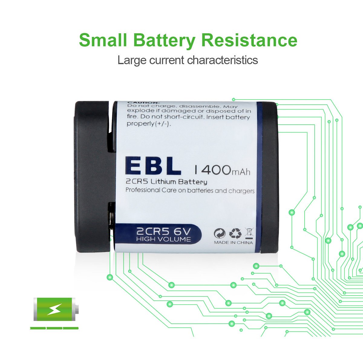 EBL 2CR5 Lithium Batteries, 6 Volt Photo Battery with PTC Protection Replacement for 245 DL245 EL2CR5 Kl2CR5