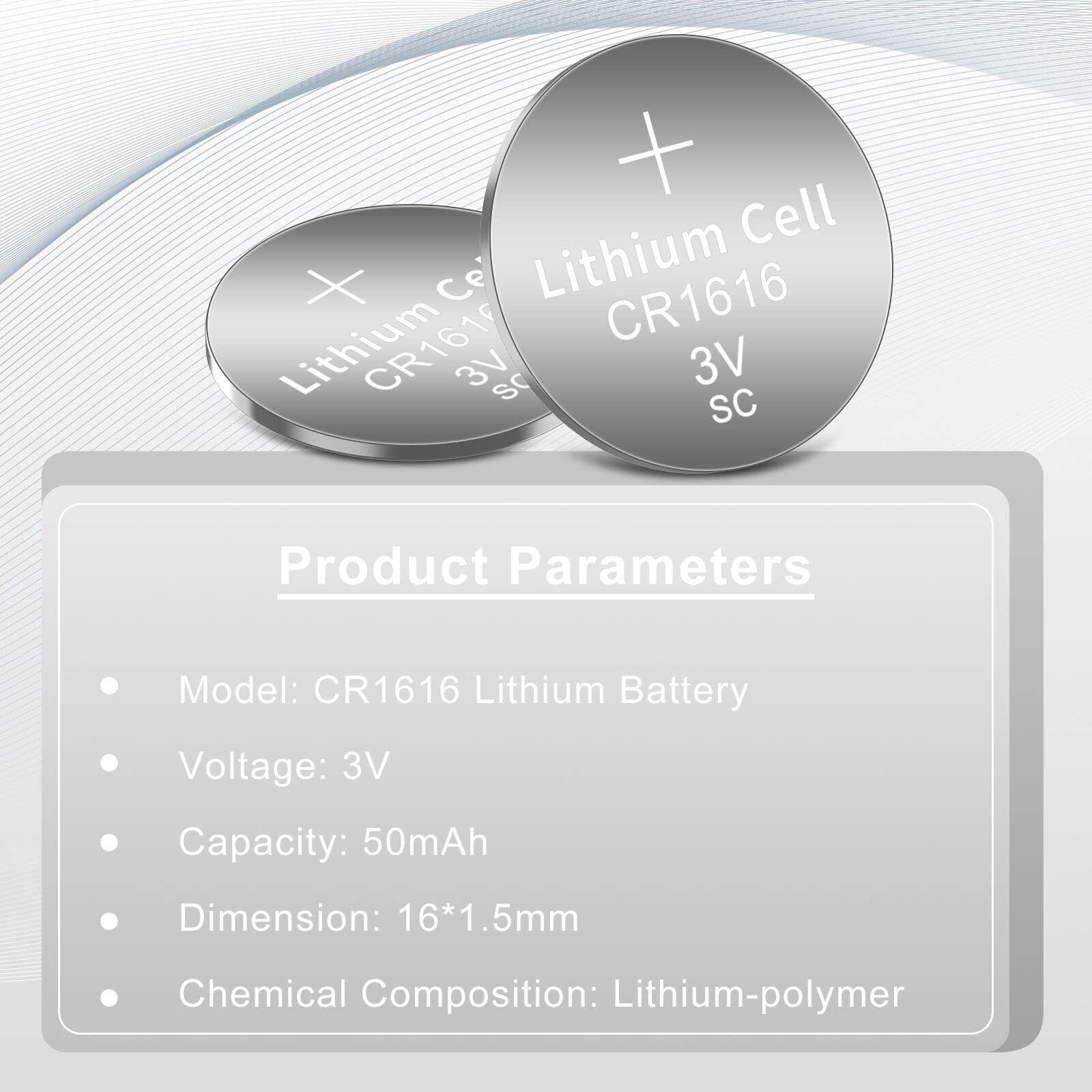 5 Pcs CR1616 Batteries 3V Lithium Battery 1616 Button Cell Batteries Coin Battery CR1616 3-Volt Coin Cell Battery for Watch Glucometer