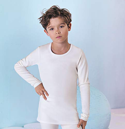 Brix Boys' Long Sleeve Tees - Tagless Crewneck Cotton Soft 4-pk Shirts. 2-20 (7-8 Years, White 4-Pack)