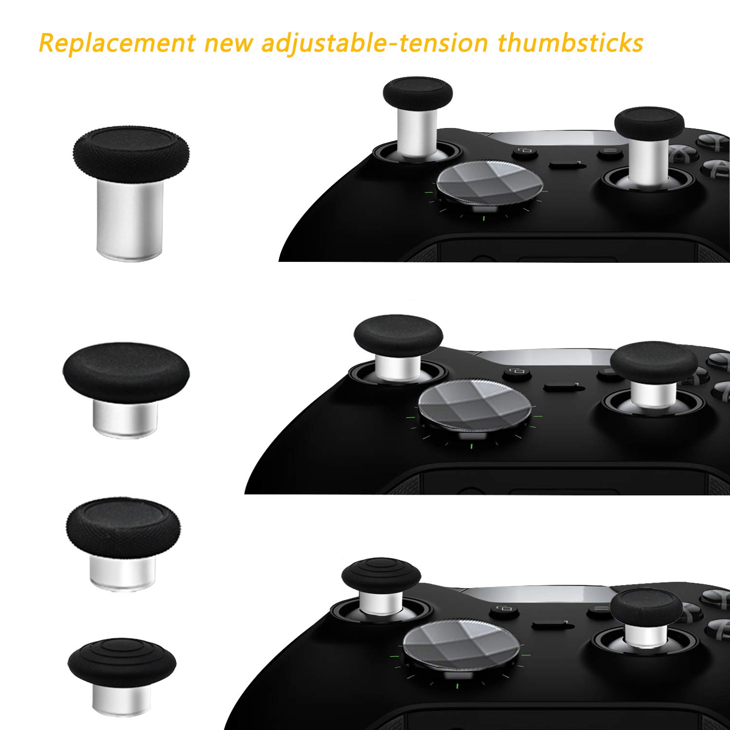 6 in 1 Metal Thumbsticks Grip Joysticks Replacement for Xbox One Elite Series 2 Controllers(1797) - Blue