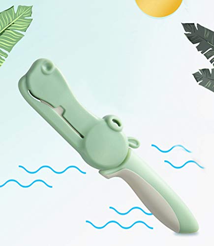 Premium Ceramic Knife 4 inches, Kitchen Paring Knife - Ultra Sharp Fruit Knife for Vegetable Food with Hippo Shaped Cover, Small Portable Pairing Knives Food knife with Sheath, Green, by Jonbyi