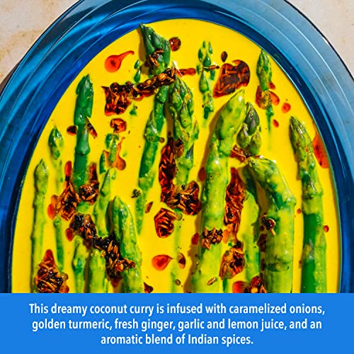Brooklyn Delhi Golden Coconut Curry - Indian Simmer Sauce with Turmeric, Ginger, Lemon, & Coriander - 12 Ounces - Mild Enough for a kid, Flavorful Enough for a Foodie - Vegan - No Artificial Additives