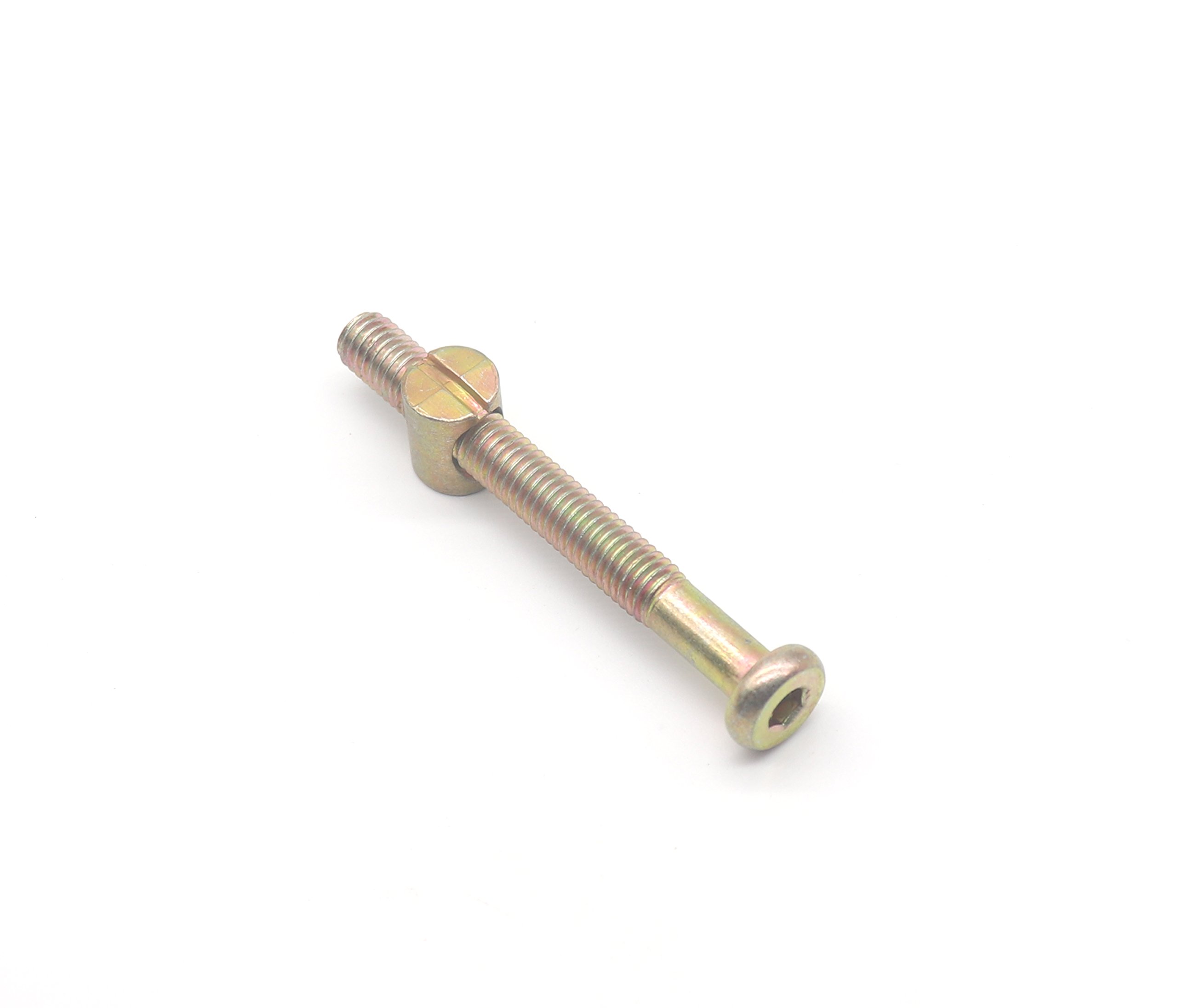 binifiMux 10-Pack M8 x 70mm Hex Drive Socket Cap Furniture Bolt Scrws Barrel Nuts for Crib Cot Chairs Beds, Thread 51mm, Zinc Plated