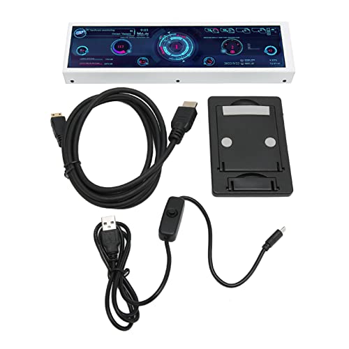 Asixxsix Computer Temp Monitor, 8.8 Inch IPS USB Mini Screen Theme Editor Rotable PC Temperature Display Support CPU GPU RAM Data Weather Forecast Display for RPi Linux Windows