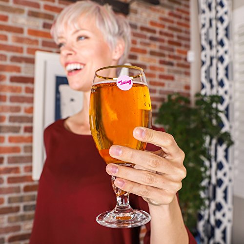 Alter Ego (2-pack) - Champagne, Beer & Wine Glass Charms - Static Cling. Unique, Reusable Wine Charms, Stemless Wine Glass Charms for Birthday, Wedding, Thanksgiving, Christmas Party Accessory