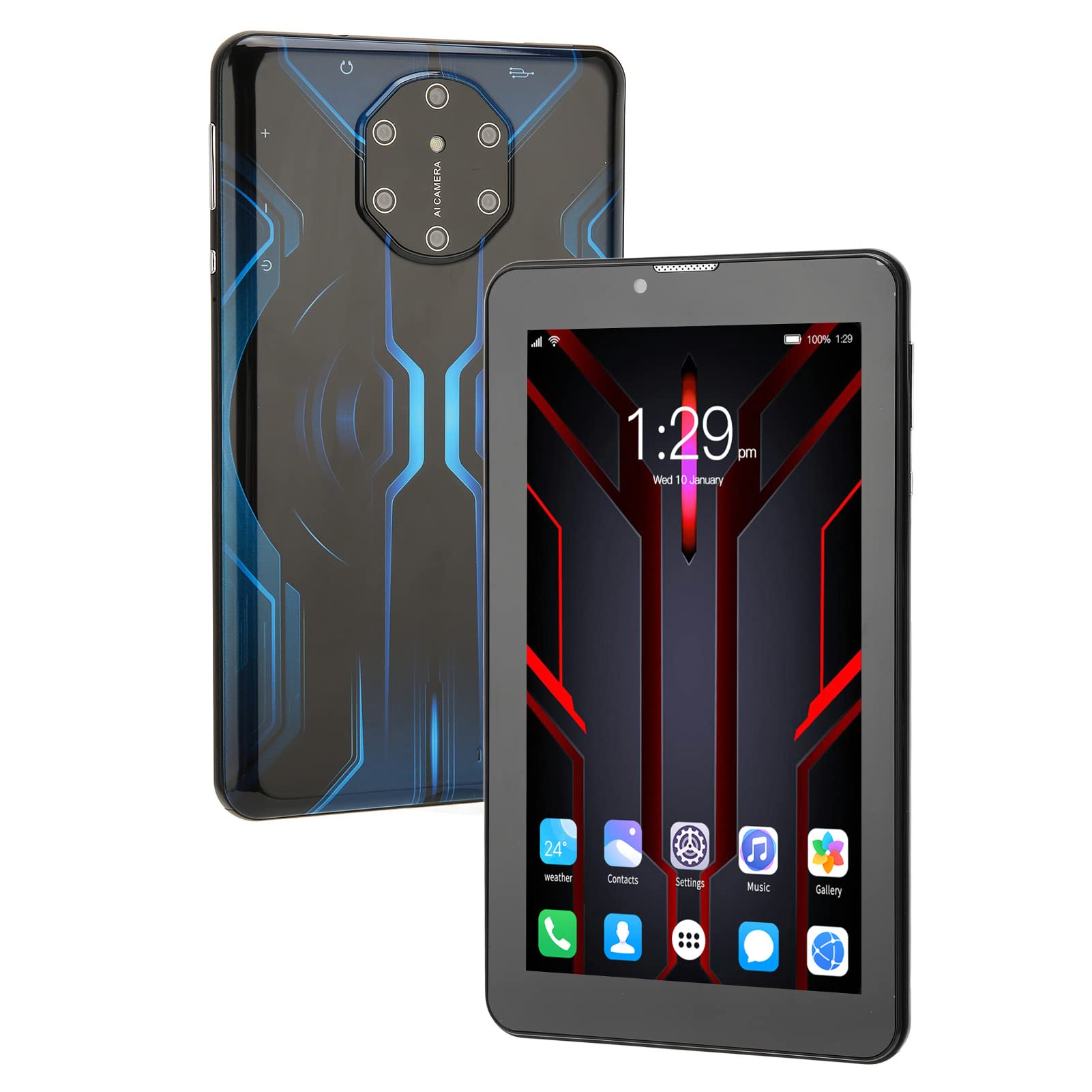 7 inch Tablet 6000mAh Battery Kids Tablet MT6592 8 Core CPU Dual Camera 4GB 32GB 1960x1080 IPS Blue for Painting US Plug