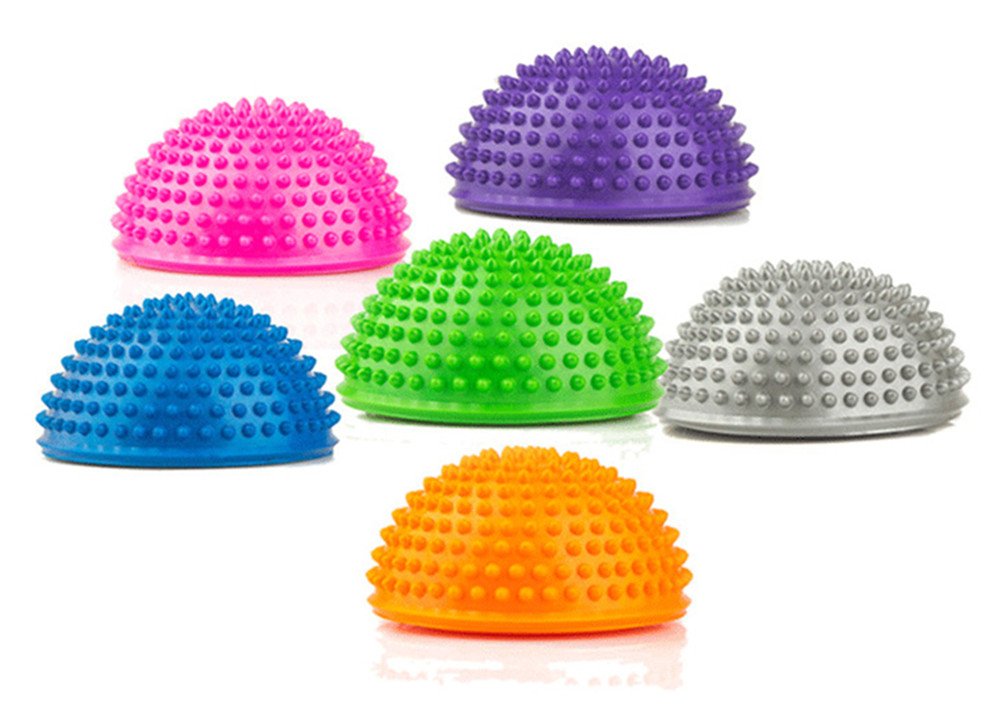 2Pcs Anti-Slip Foot Massage Ball Half Ball Massage Mat Exercise Balance Point for Gym Yoga Pilates (Pink)