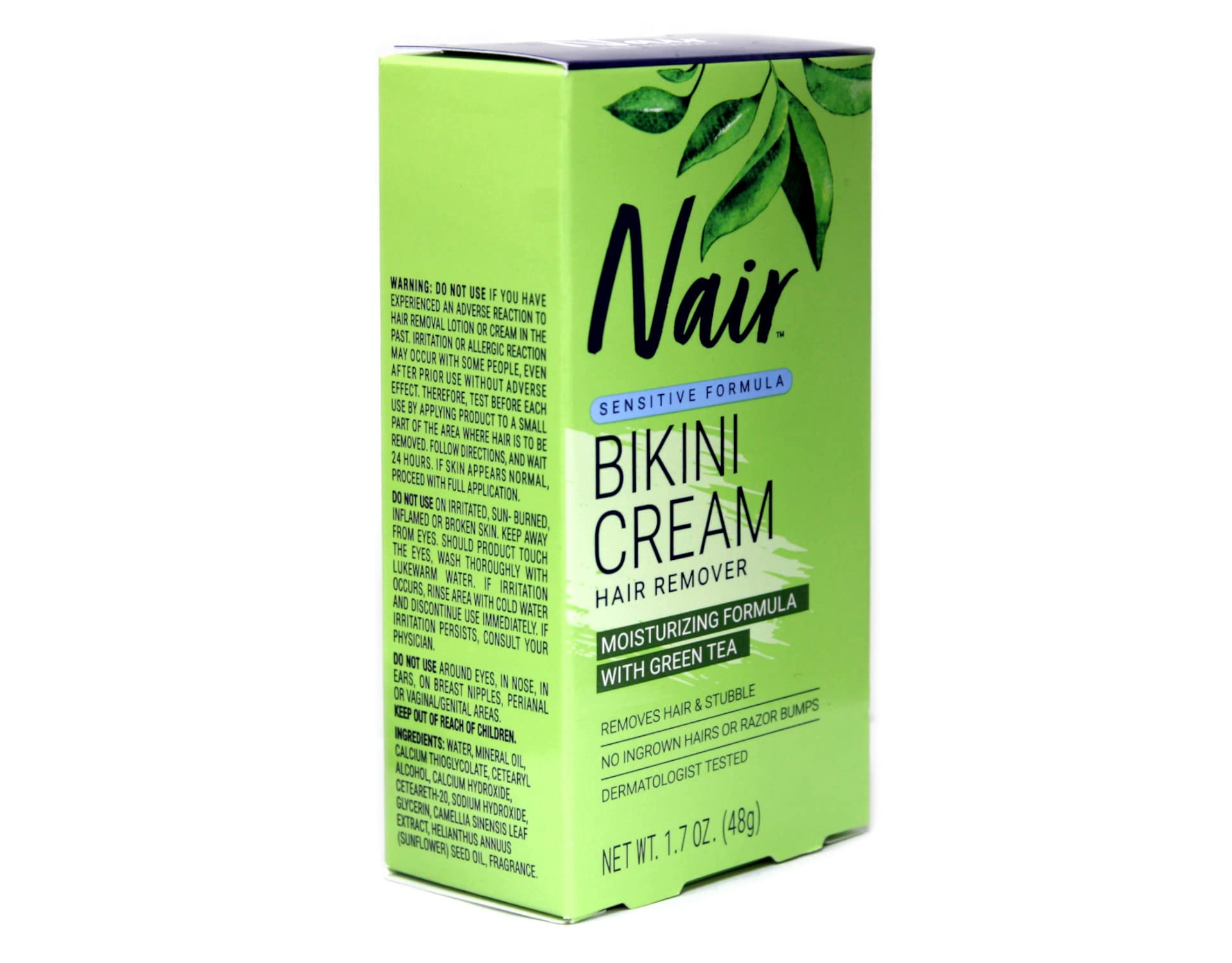 Nair Hair Remover, Sensitive Formula, Bikini Cream With Green Tea, 1.7 fl oz by Nair