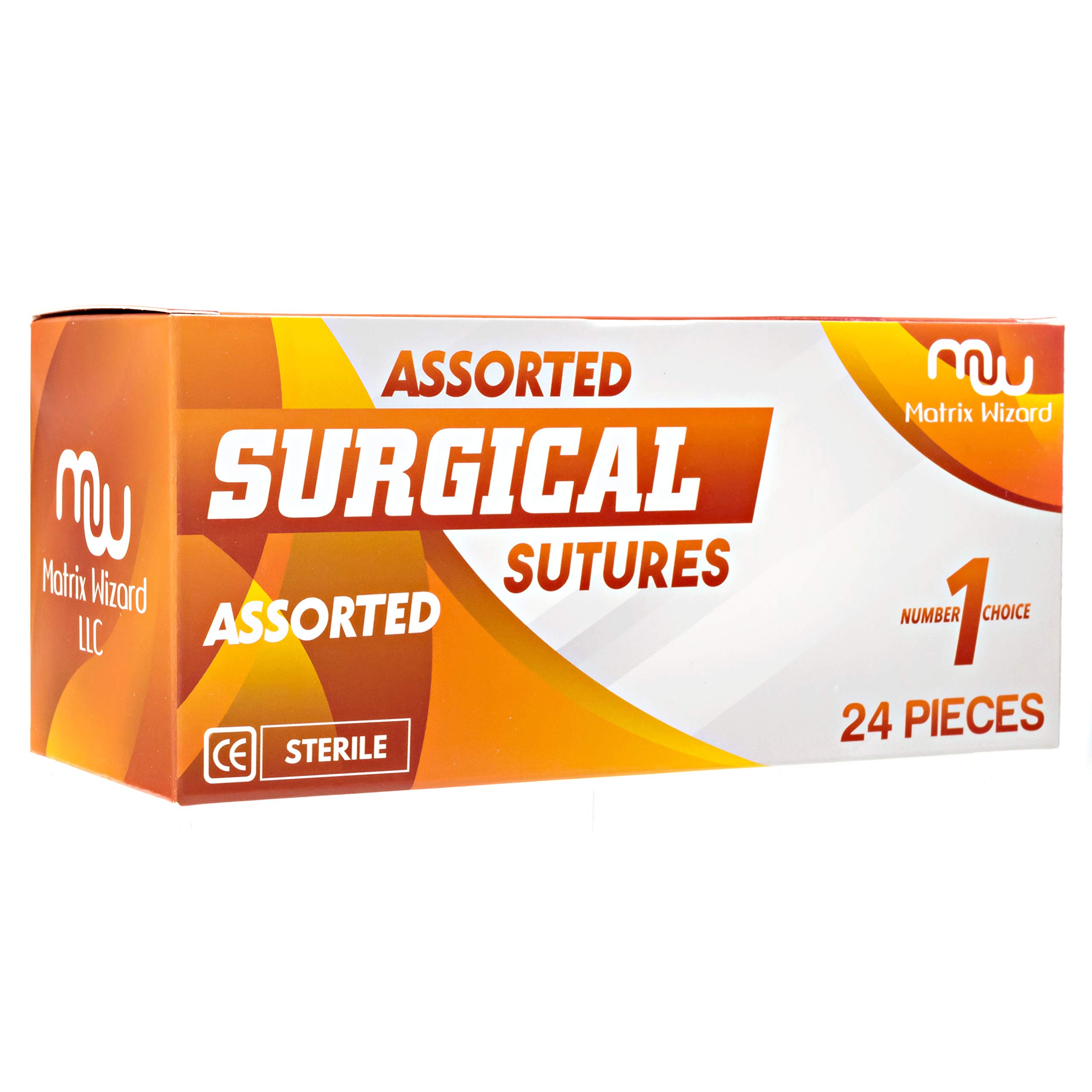 Mixed Sterile Suture Thread with Needle (Dissolvable and Non-dissolvable 0, 2-0, 3-0, 4-0, 5-0, 6-0) - Stitch Up Gear, Medical Surgical Suturing Kit, First Aid Field Emergency Demo, Camping Safety Kit