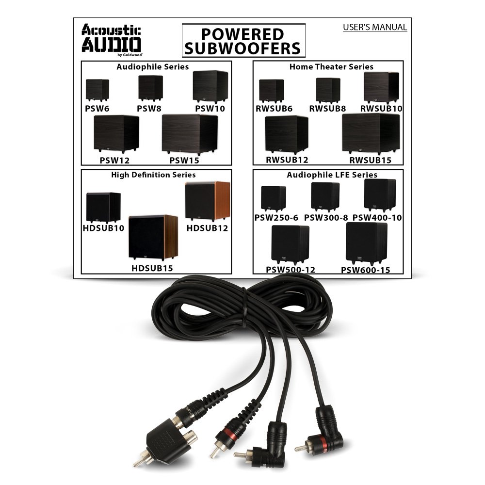 Acoustic Audio PSW600-15 Home Theater Powered 15" LFE Subwoofer Black Front Firing Sub